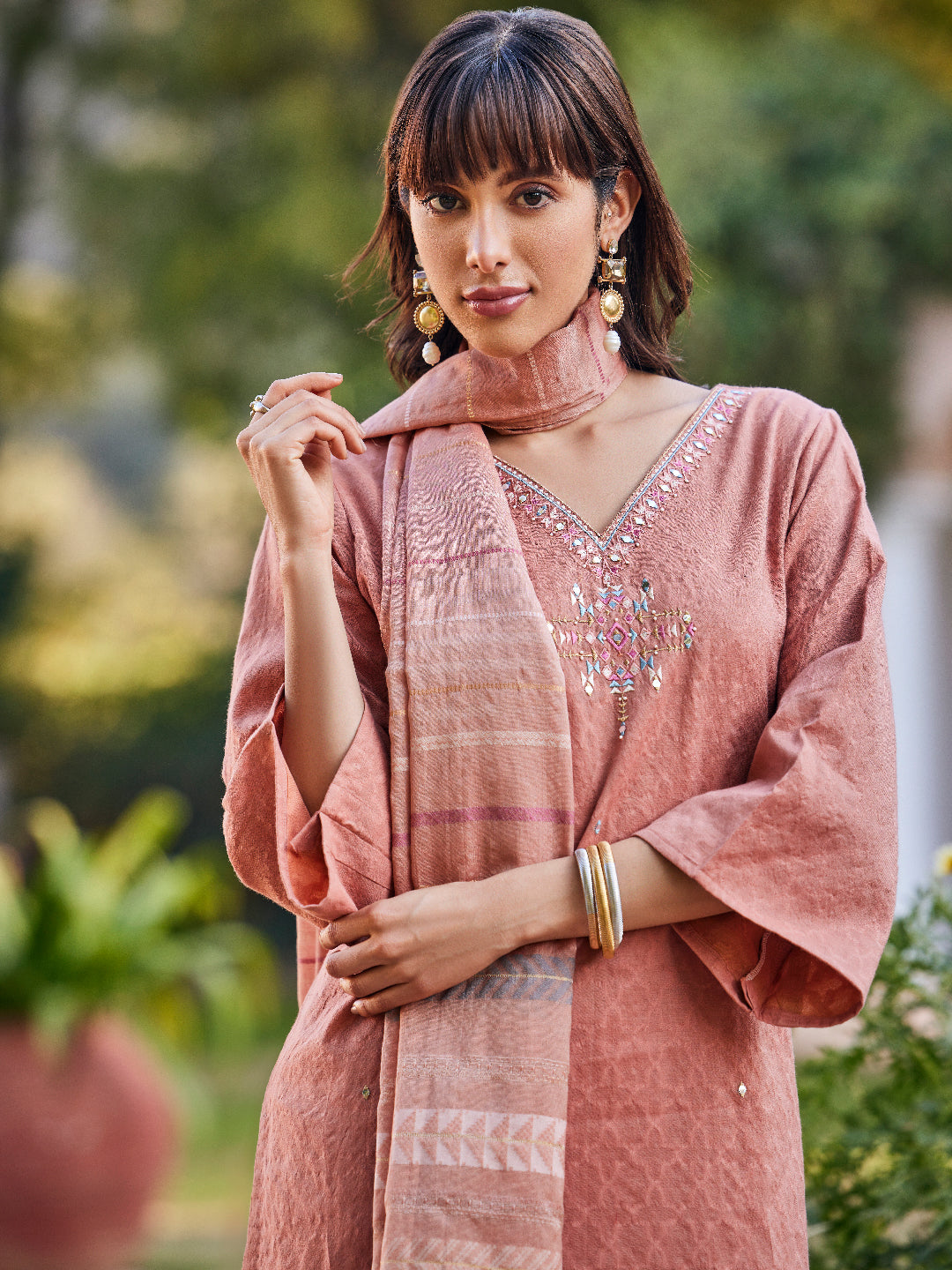 Buy Bunai:Oliver Embroidered Unstitched Suit Set Online | Shingora
