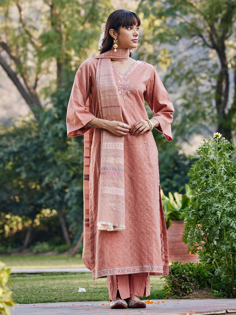 Buy Bunai:Oliver Embroidered Unstitched Suit Set Online | Shingora