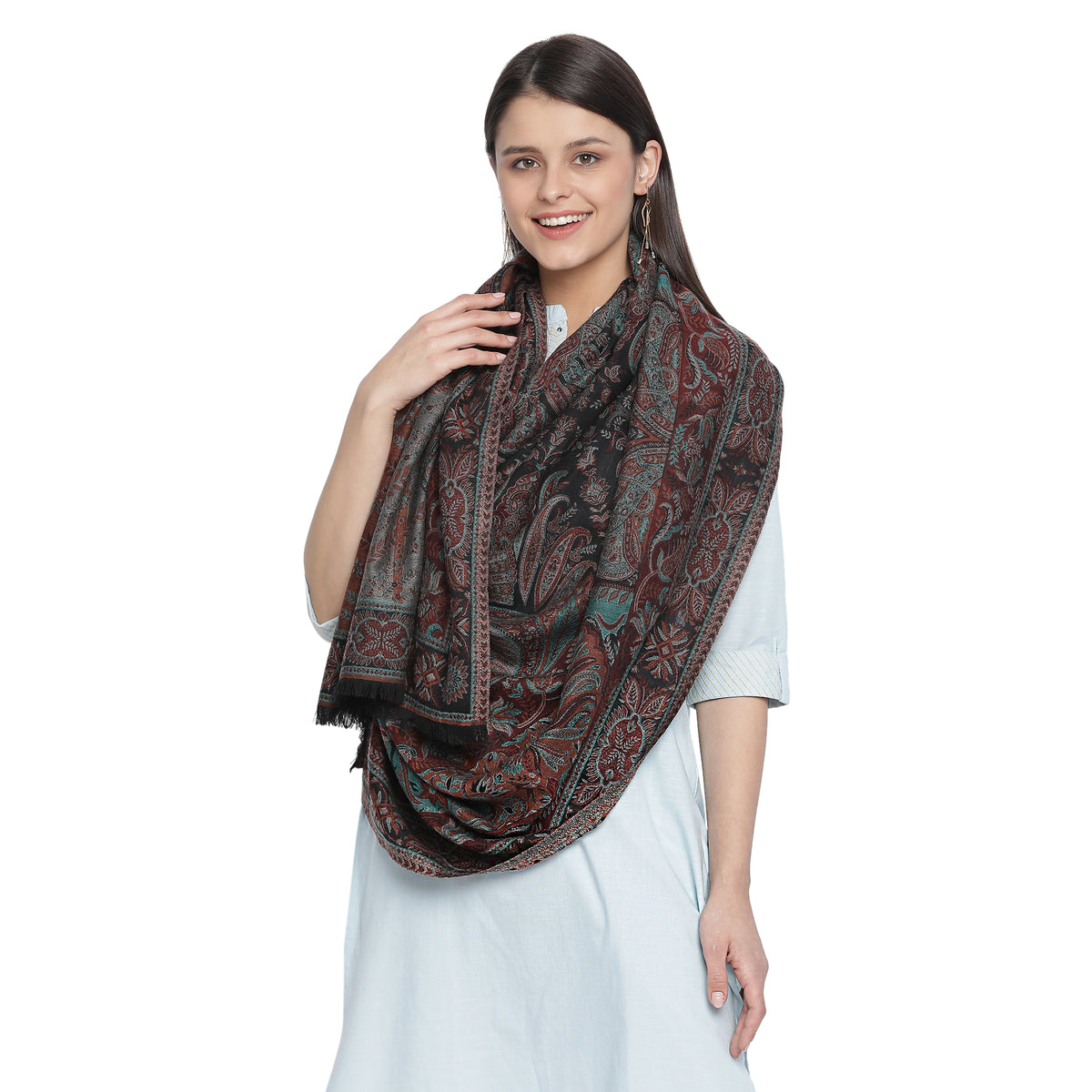 Buy Golnar Kani Woolen Shawl Online | Shingora