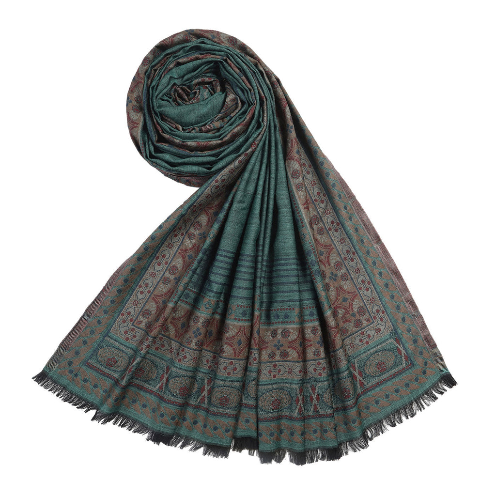 Buy Ares Sea Green Wool Jacquard Lohi Online | Shingora